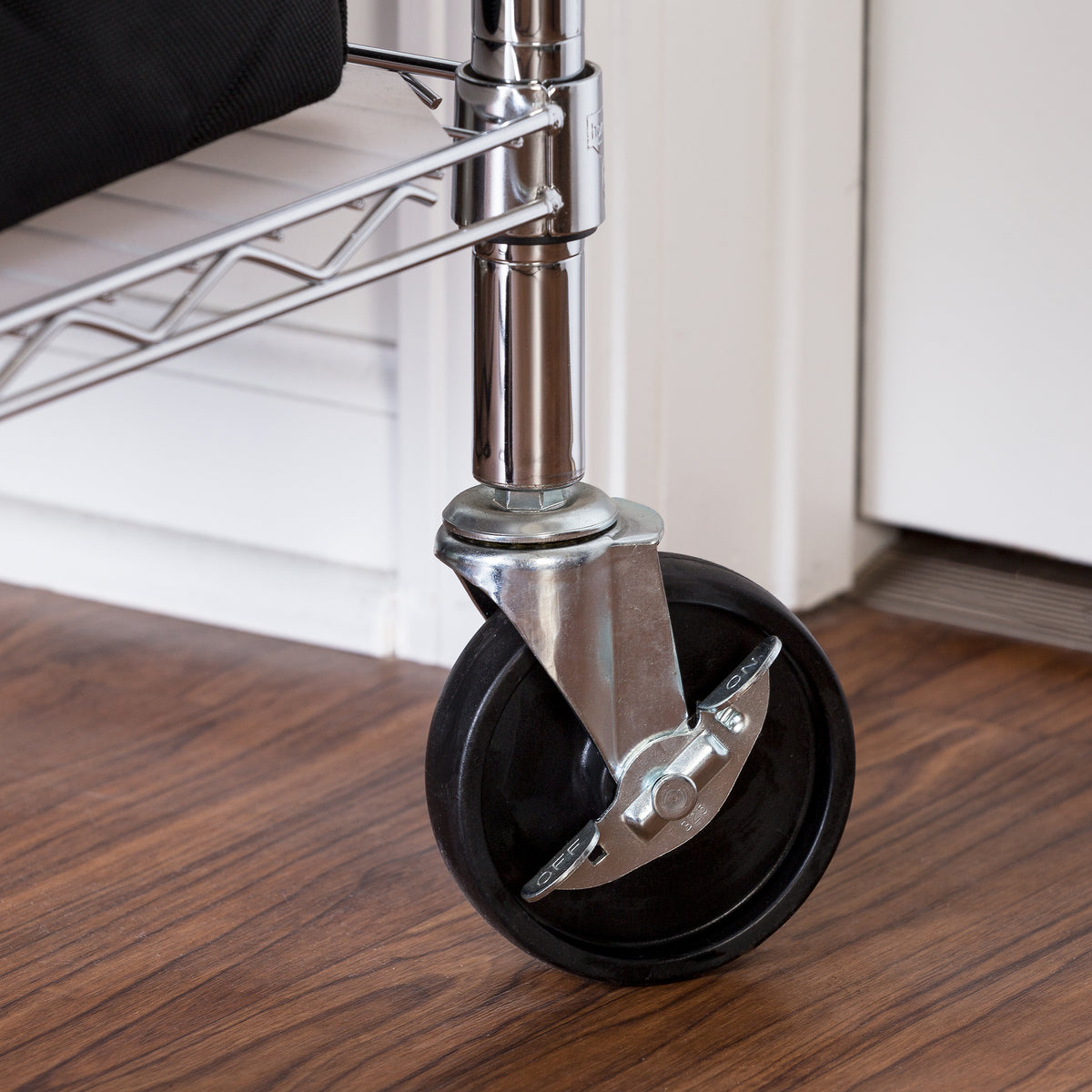 Chrome Rolling Heavy-Duty Adjustable Shelving Unit