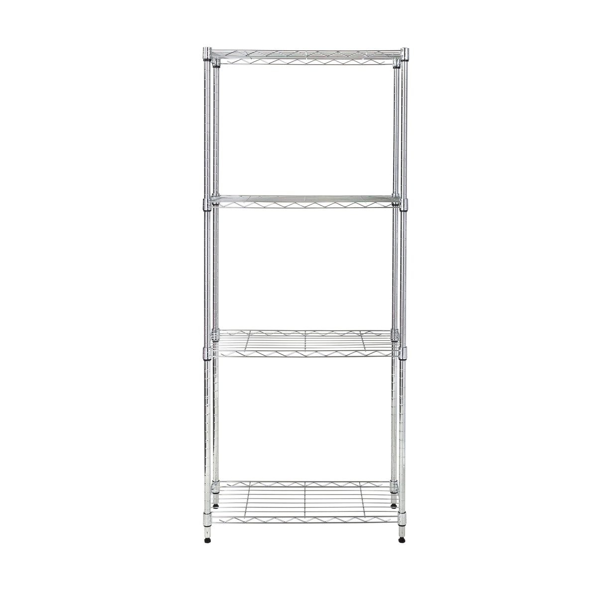 Chrome Steel 4-Tier Slim Profile Shelving Unit