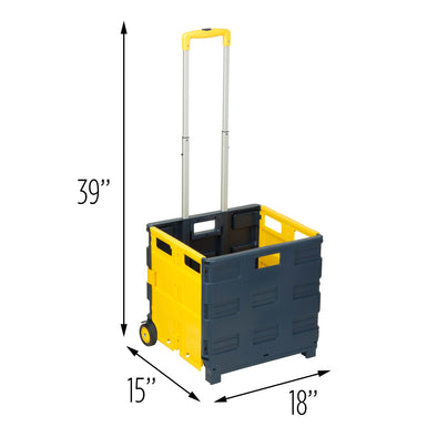 Blue/Yellow Folding Utility Cart with Handle