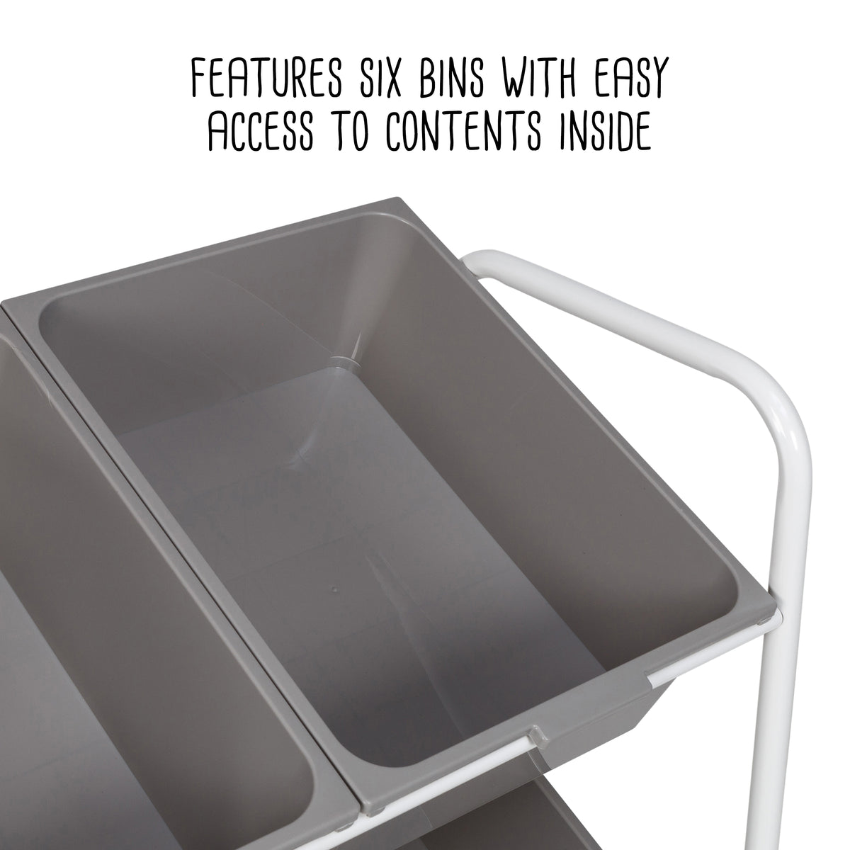 Gray/White 6-Bin Rolling Storage or Craft Cart