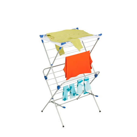 Chrome 2-Tier Foldable Drying Rack with Mesh Top