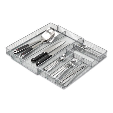 Silver Mesh Expandable Multi-Purpose Drawer Organizer