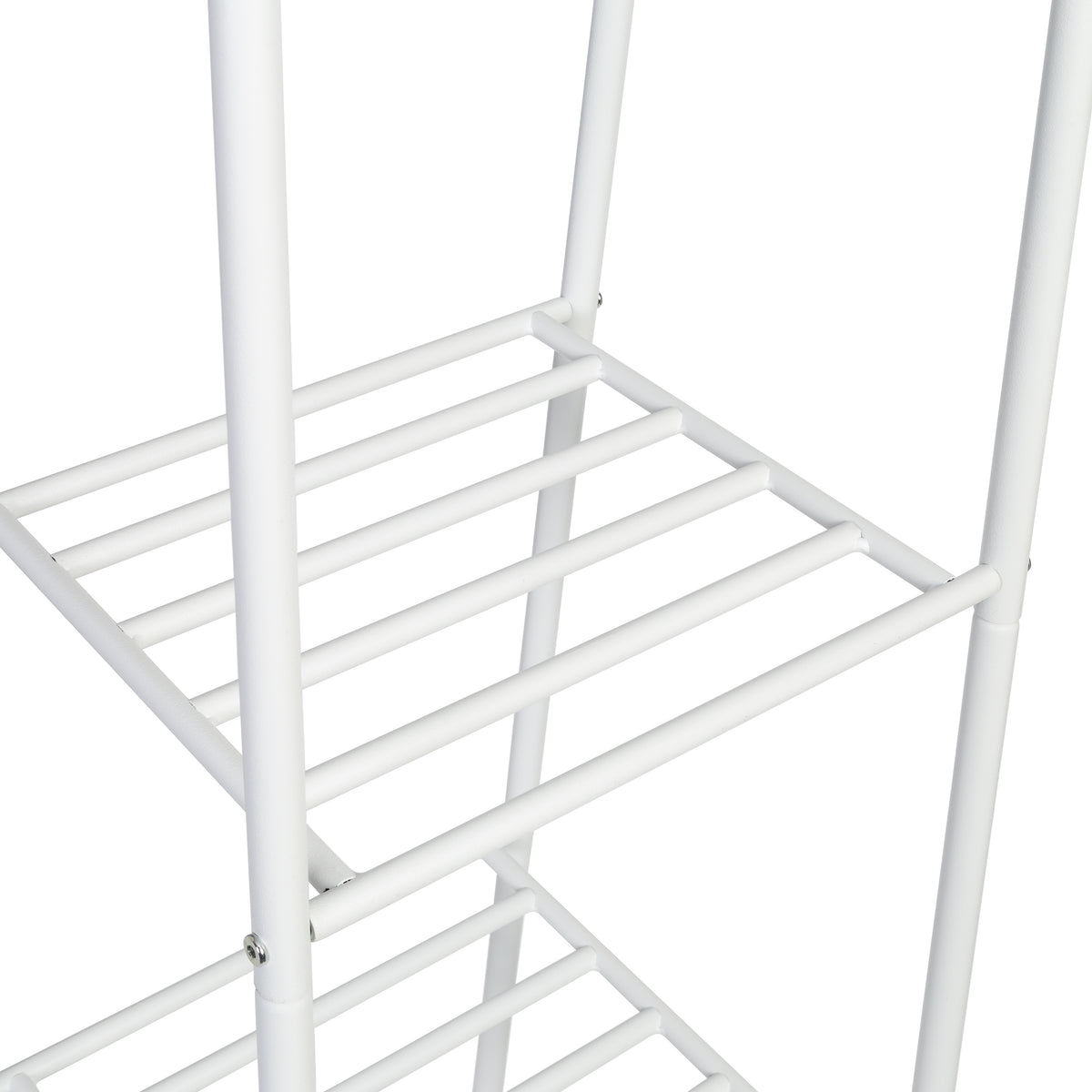 Matte White 5-Tier Metal Shelving Unit