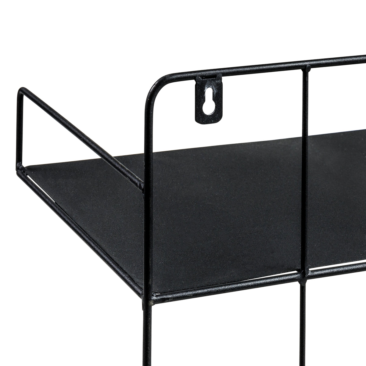 Black 2-Tier Metal Accent Shelf